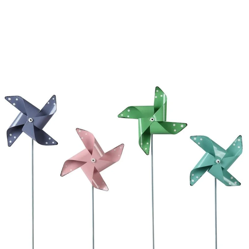 Decoratiune gradina, morisca de vant, metal, H 50 cm, diverse culori