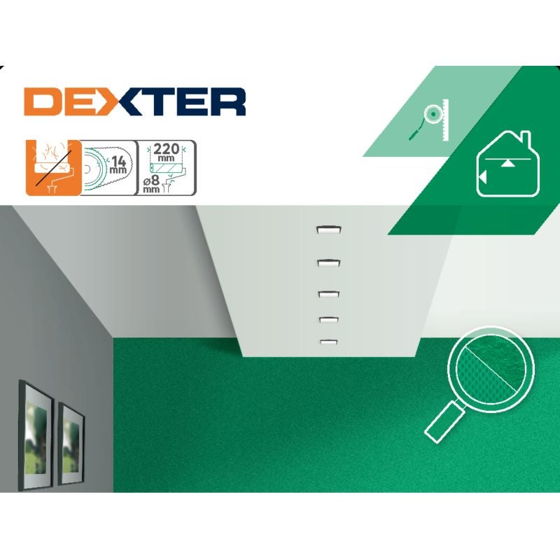 Rola Dexter, pentru suprafete structurate interior, lungime 220 mm