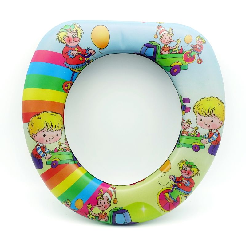 Capac WC din plastic, inchidere standard, cu burete, pentru copii, verde