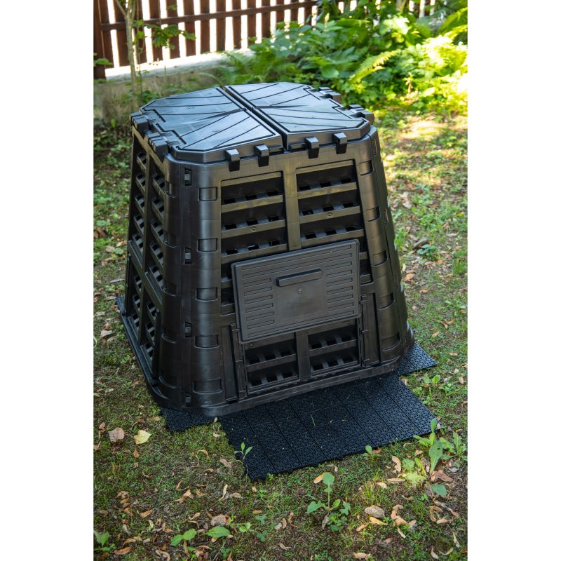 Compostor gradina, Geolia, extensibil, plastic, 480 L, negru