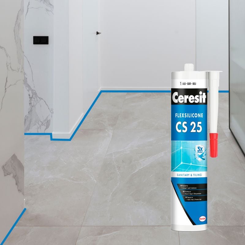 Silicon sanitar Ceresit CS25, pentru baie si bucatarie, alb, 280 ml