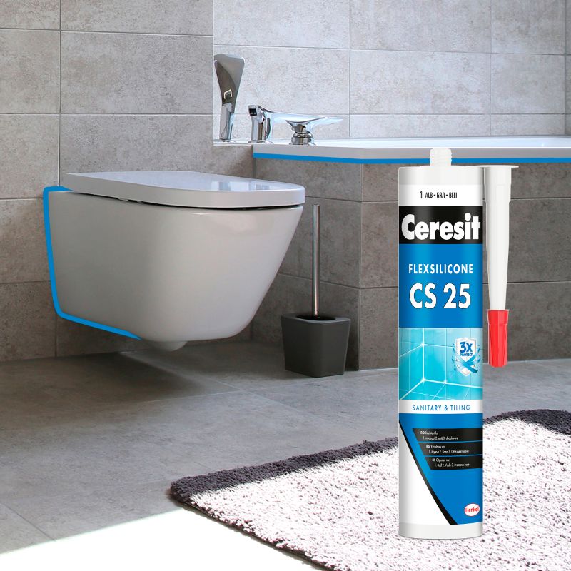 Silicon sanitar Ceresit CS25, pentru baie si bucatarie, transparent, 280 ml