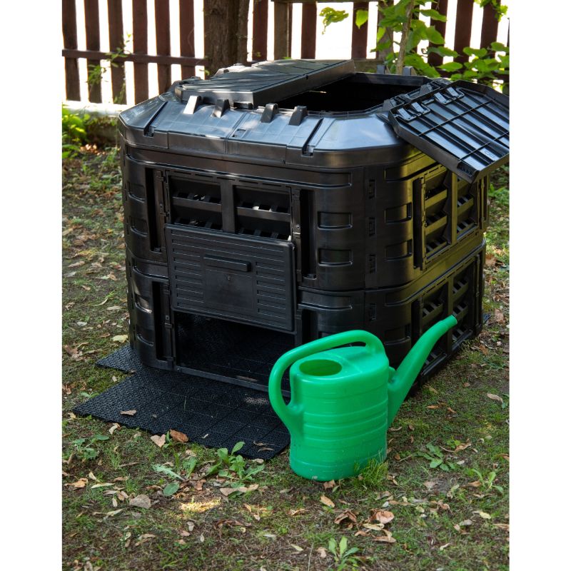 Compostor gradina, Geolia, extensibil, plastic, 600 L, negru