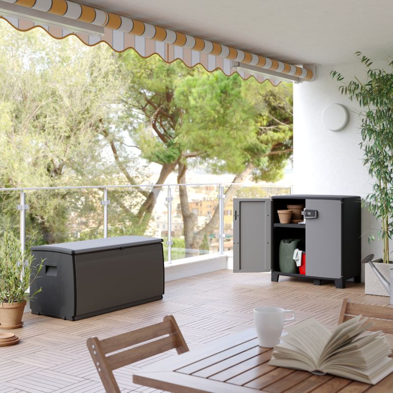 Lada plastic Spaceo, 57 x 120 x 54 cm, gri