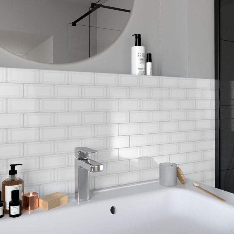 Mozaic din ceramica 28.8 x 29.25, Artens Metro, alb