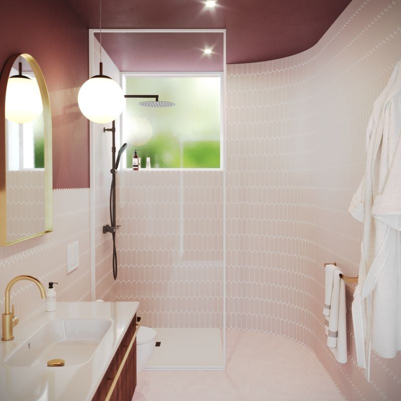 Mozaic din ceramica 27.3 x 29 cm, Artens Gellule, roz