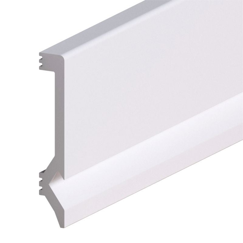 Plinta din polimer dur, 2200 x100 mm, Diamant, alb