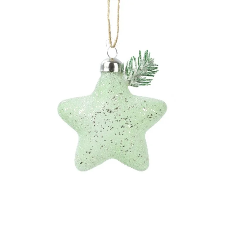 GLOB VERDE MENTA FORMA STEA 10 CM