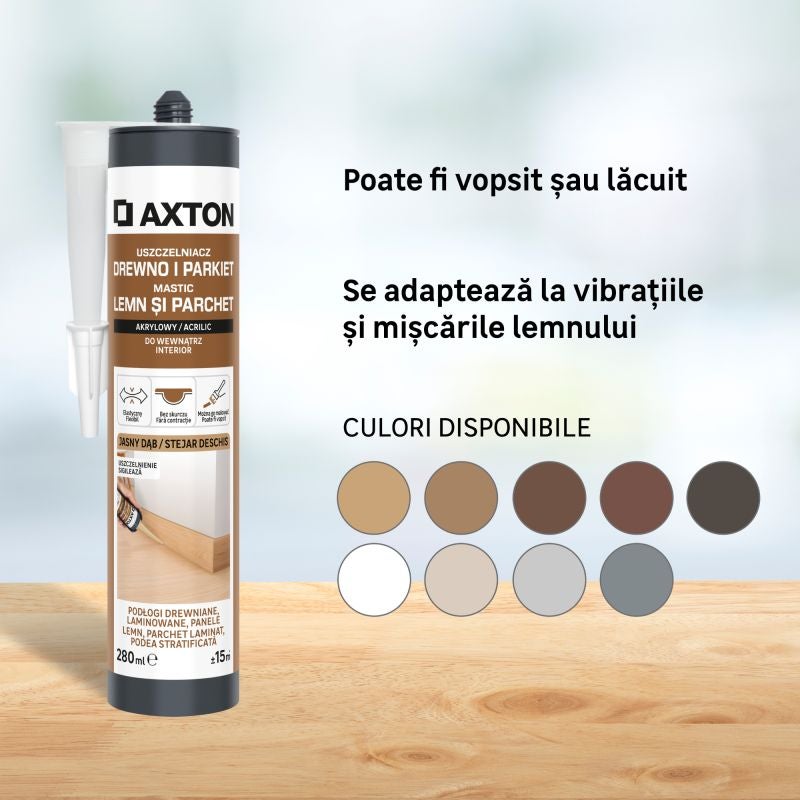 Mastic Axton, pentru lemn si parchet, gri, 280 ml