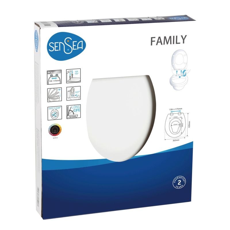 Capac WC Sensea Family, din duroplast, inchidere lenta, pentru adulti ...