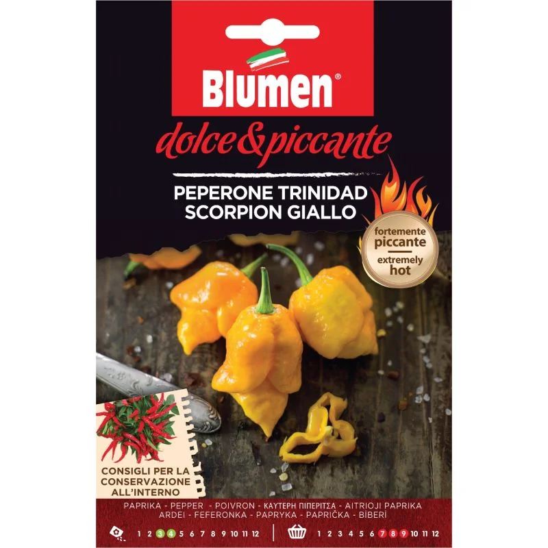 Seminte legume, ardei iute Trinidad Scorpino Giallo, Blumen