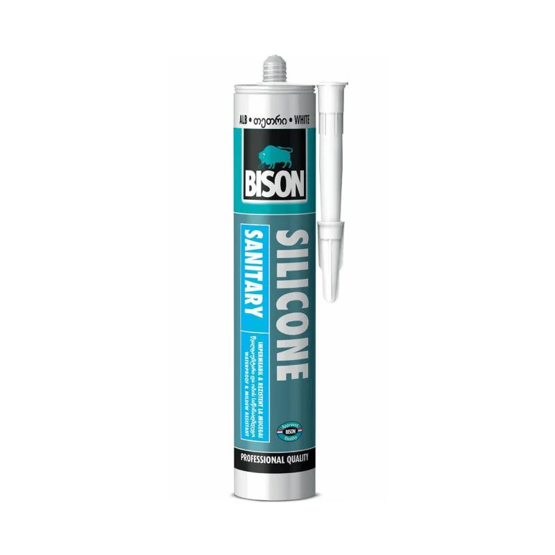 Silicon sanitar Bison, pentru baie si bucatarie, alb, 280 ml