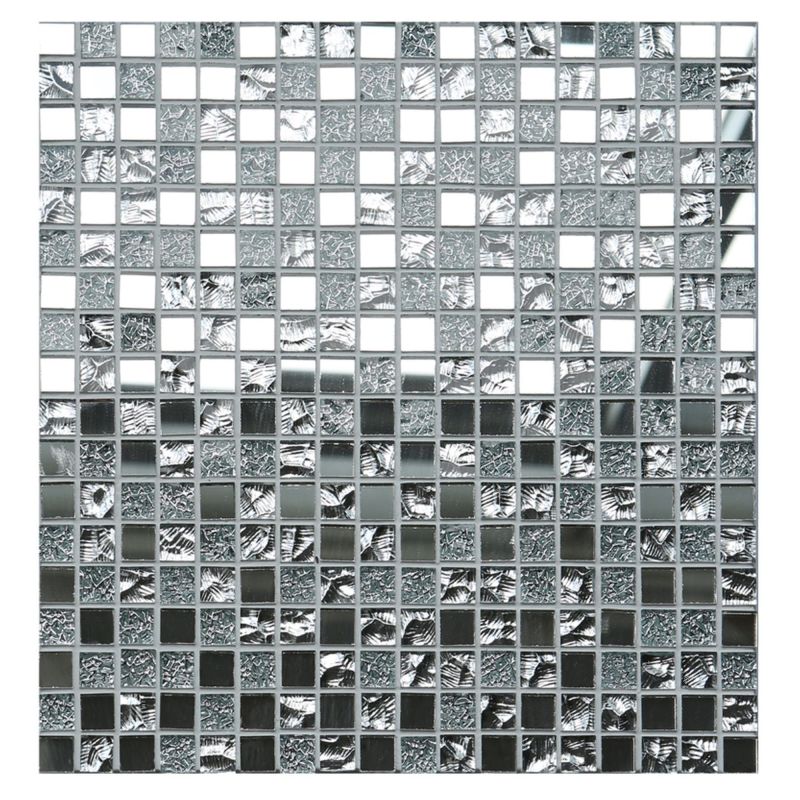 Mozaic sticla 29.7 x 29.7 cm, Artens, argintiu