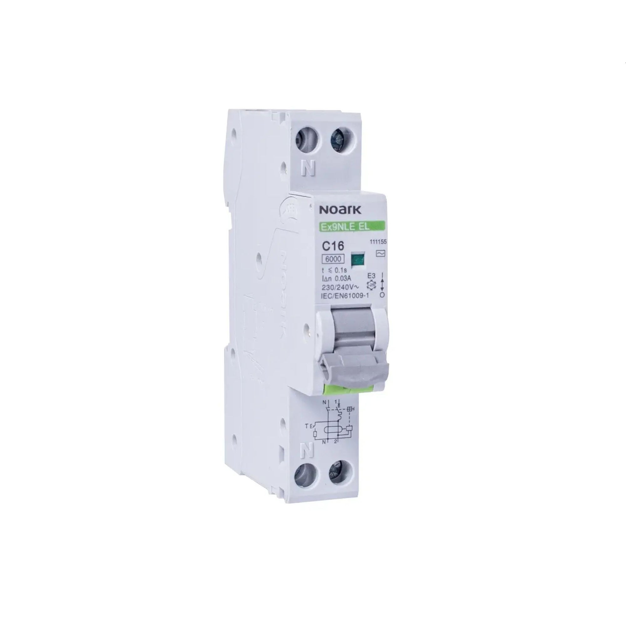 Disjunctor diferential Noark 1P+N, B, 25A/30mA, 6 kA