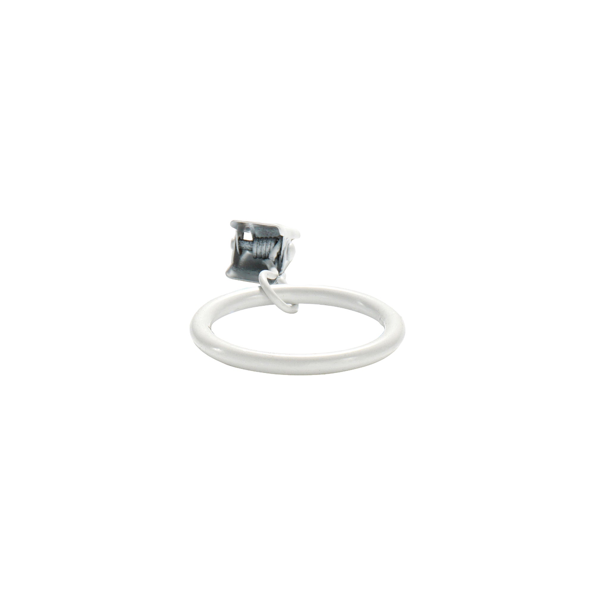 Set 10 inele cu clips, diametru 19 mm, alb