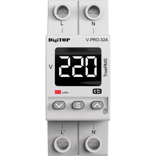 Releu digital protectie tensiune DigiTop, monofazat, 32A