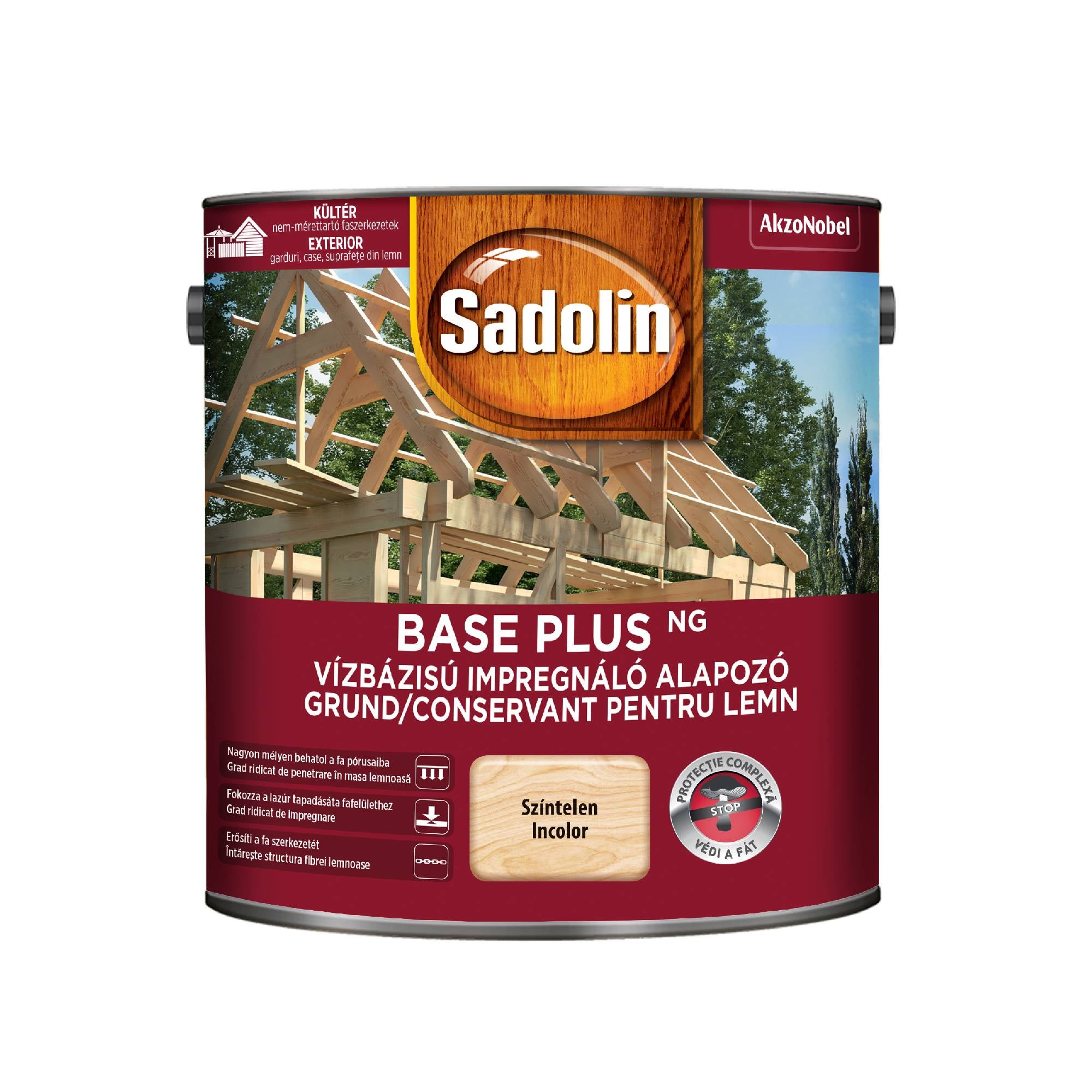 Grund lemn Sadolin Base Plus NG, acrilic, incolor, 2.5 L