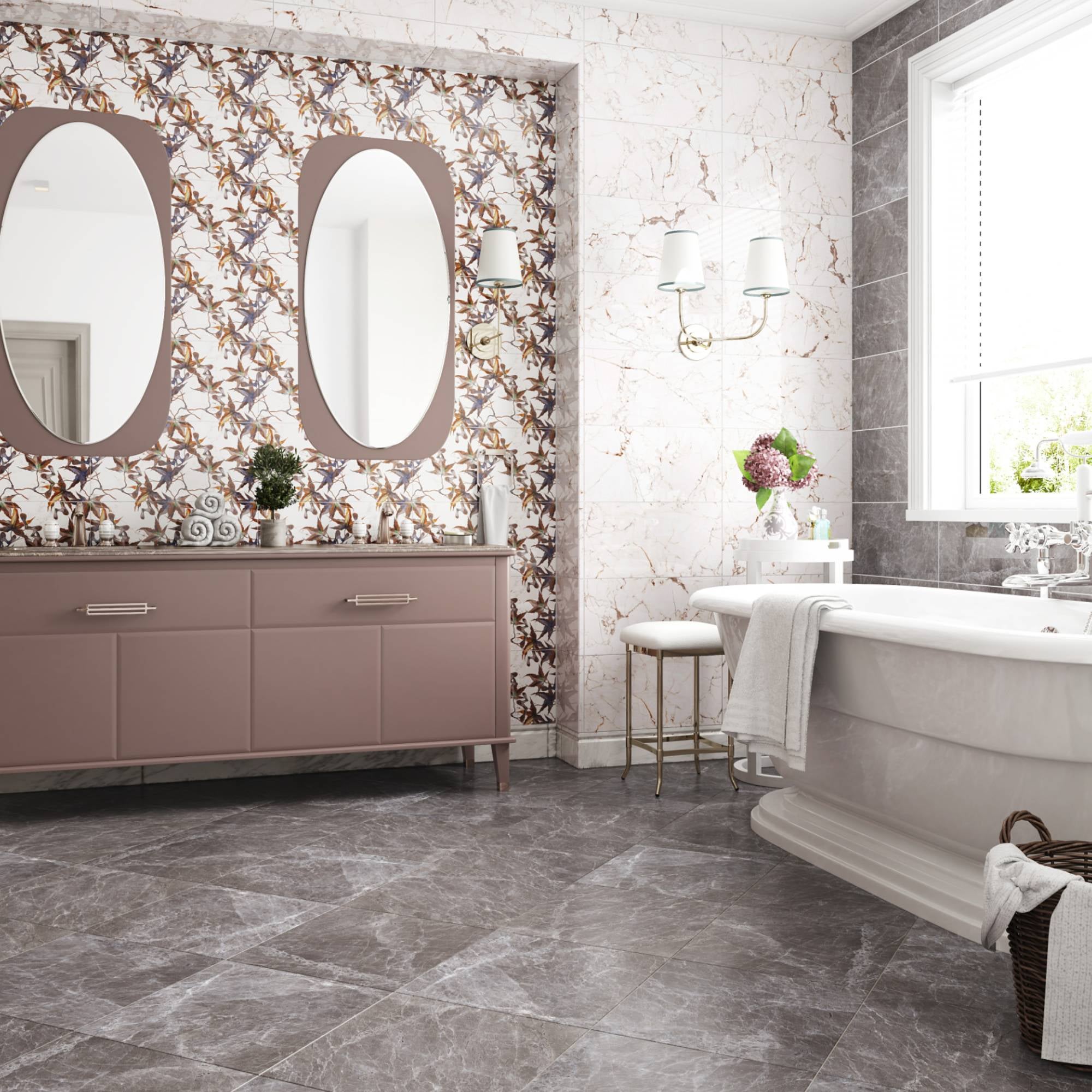 Gresie exterior/interior, 45 x 45 cm, Marquina, aspect marmura, maro, mat