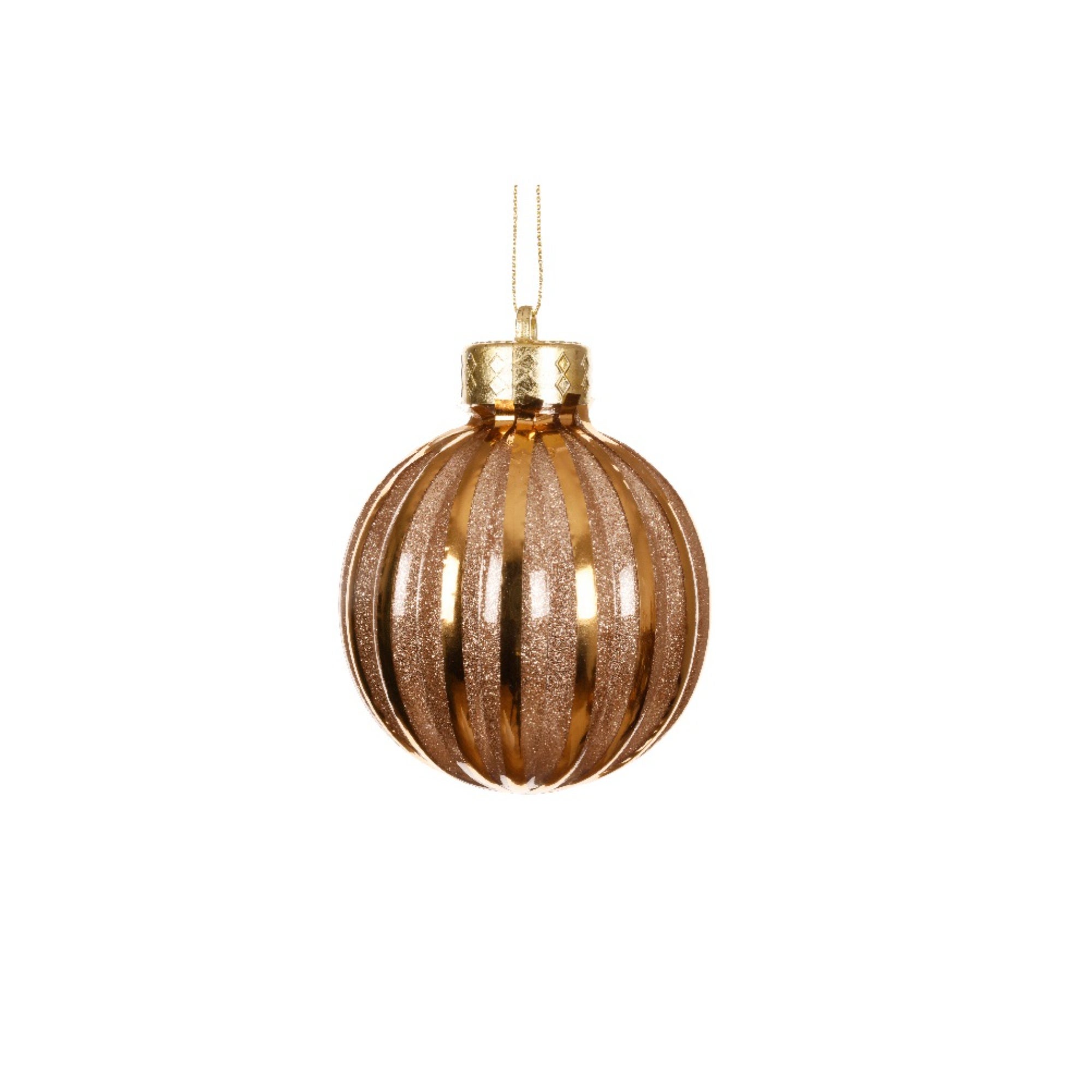 Glob de Craciun, pentru brad, forma rotund, PET, Ø 8 cm, roz deschis