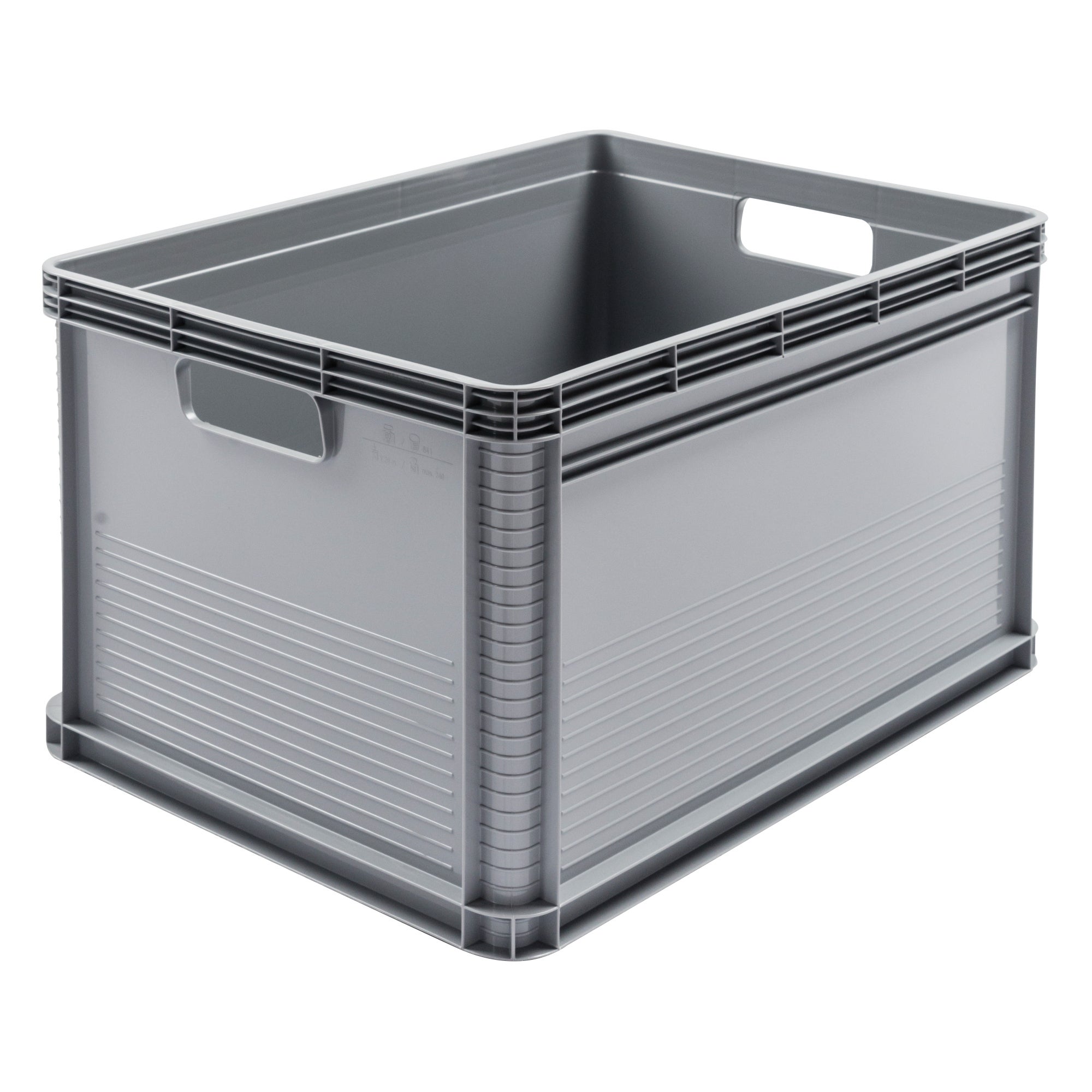 Lada depozitare, din plastic, 60 x 40 x 32 cm, 64 L, gri