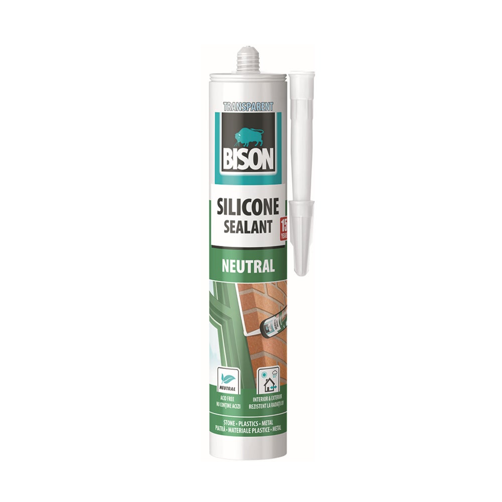 Silicon neutral Bison, pentru multisuprafete, transparent, 280 ml