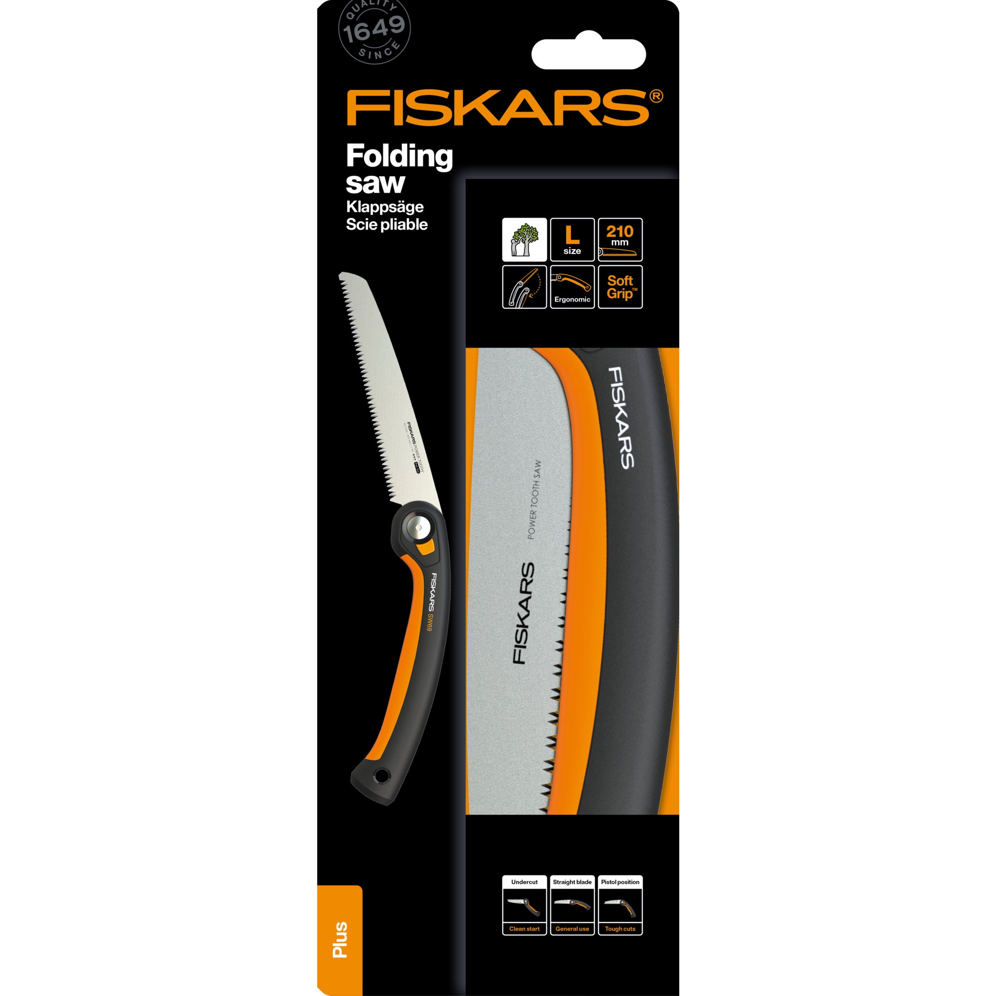 Fierastrau retractabil Fiskars Plus SW69, otel, lama 21 cm