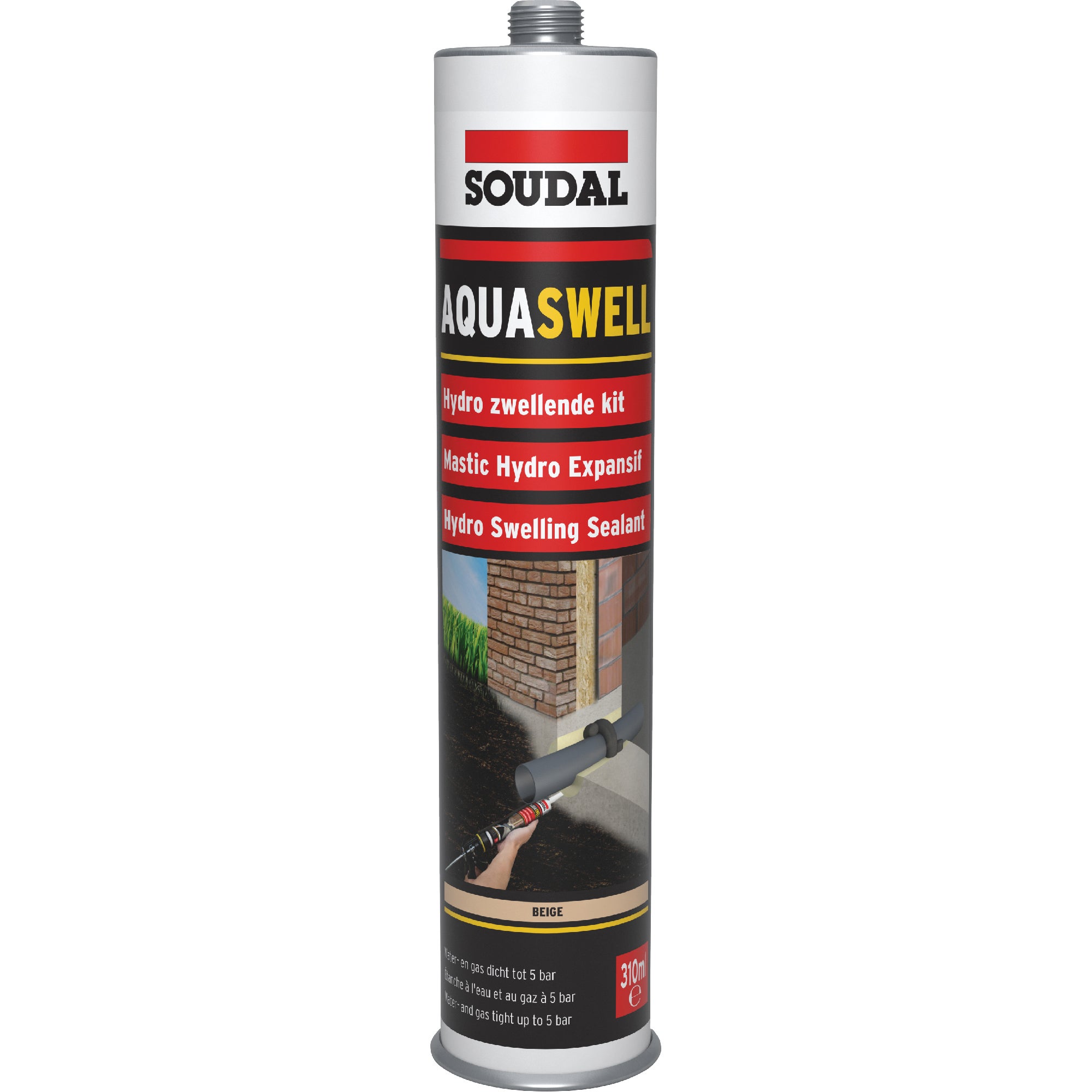 Mastic poliuretanic Soudal, pentru etansare cabluri si tevi, bej, 310 ml