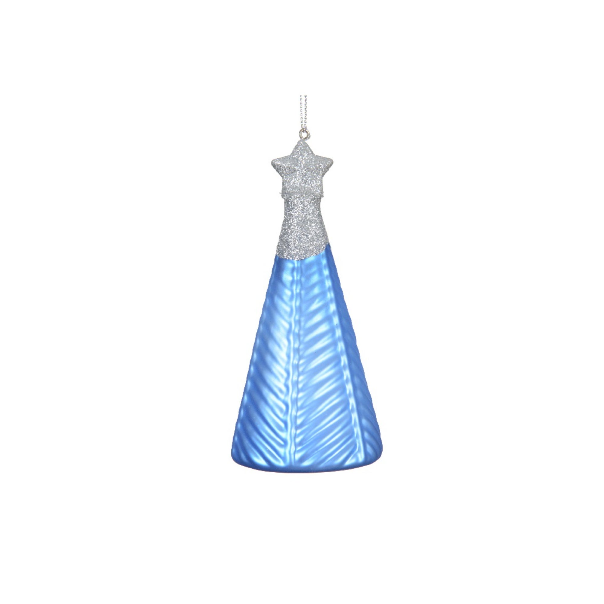Glob de Craciun, pentru brad, forma brad, sticla, inaltime 12.6 cm ...