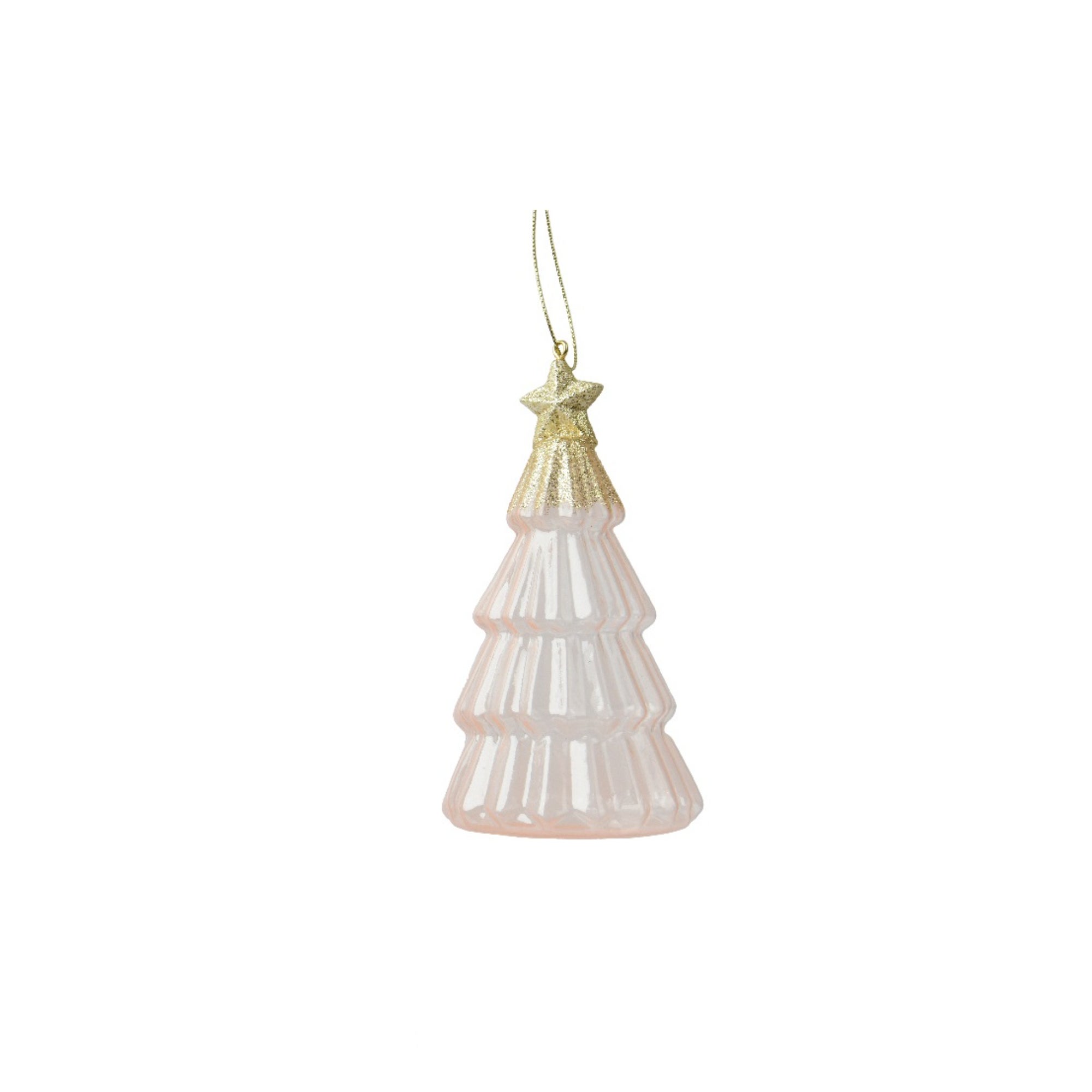 Glob de Craciun, pentru brad, forma brad, sticla, inaltime 12.6 cm ...