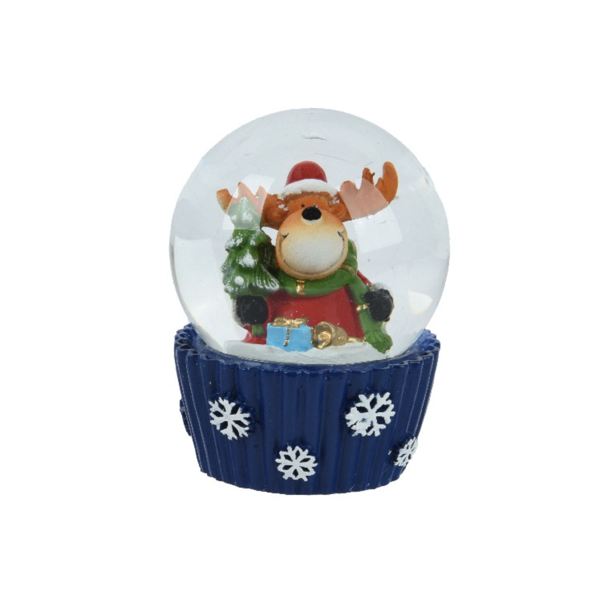 Glob de zapada, model ren, Ø 6.5 cm, inaltime 9 cm, albastru
