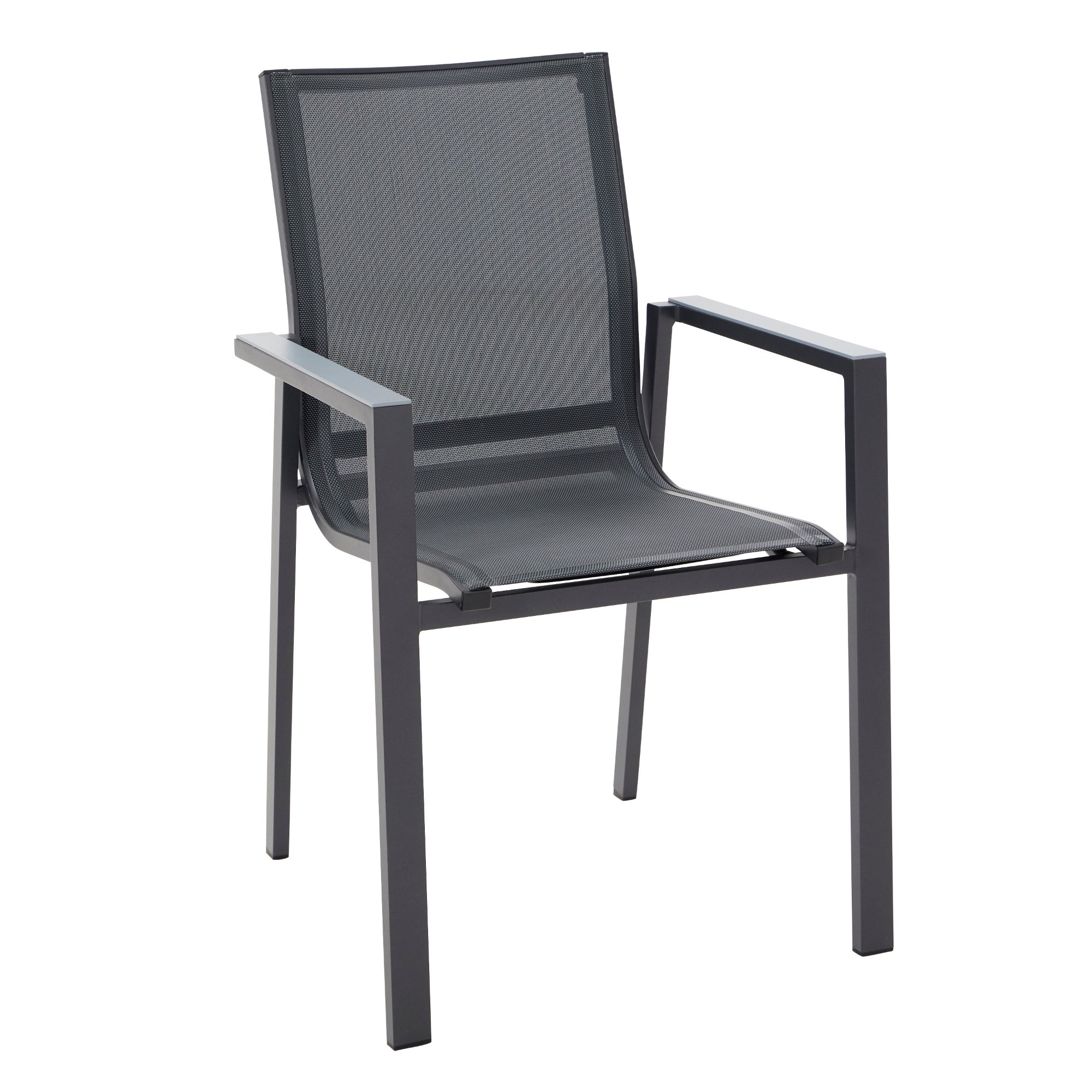Scaun gradina, Naterial Odyseea Gamma, cu brate, aluminiu/textilen, gri