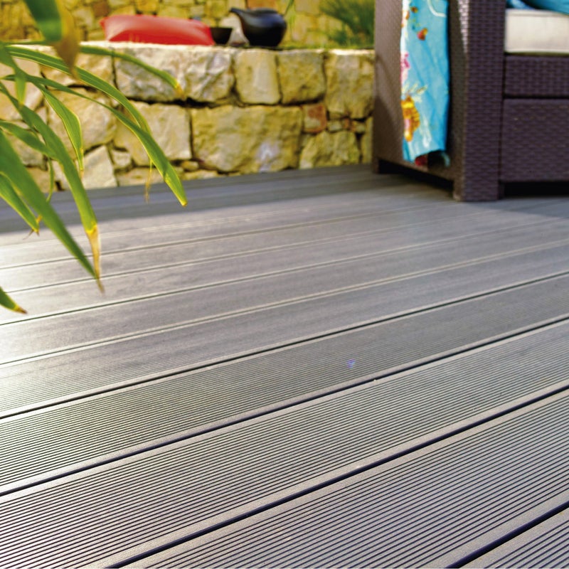 Dusumea terasa, WPC, Naterial, 2400 x 145 x 21 mm, gri antracit