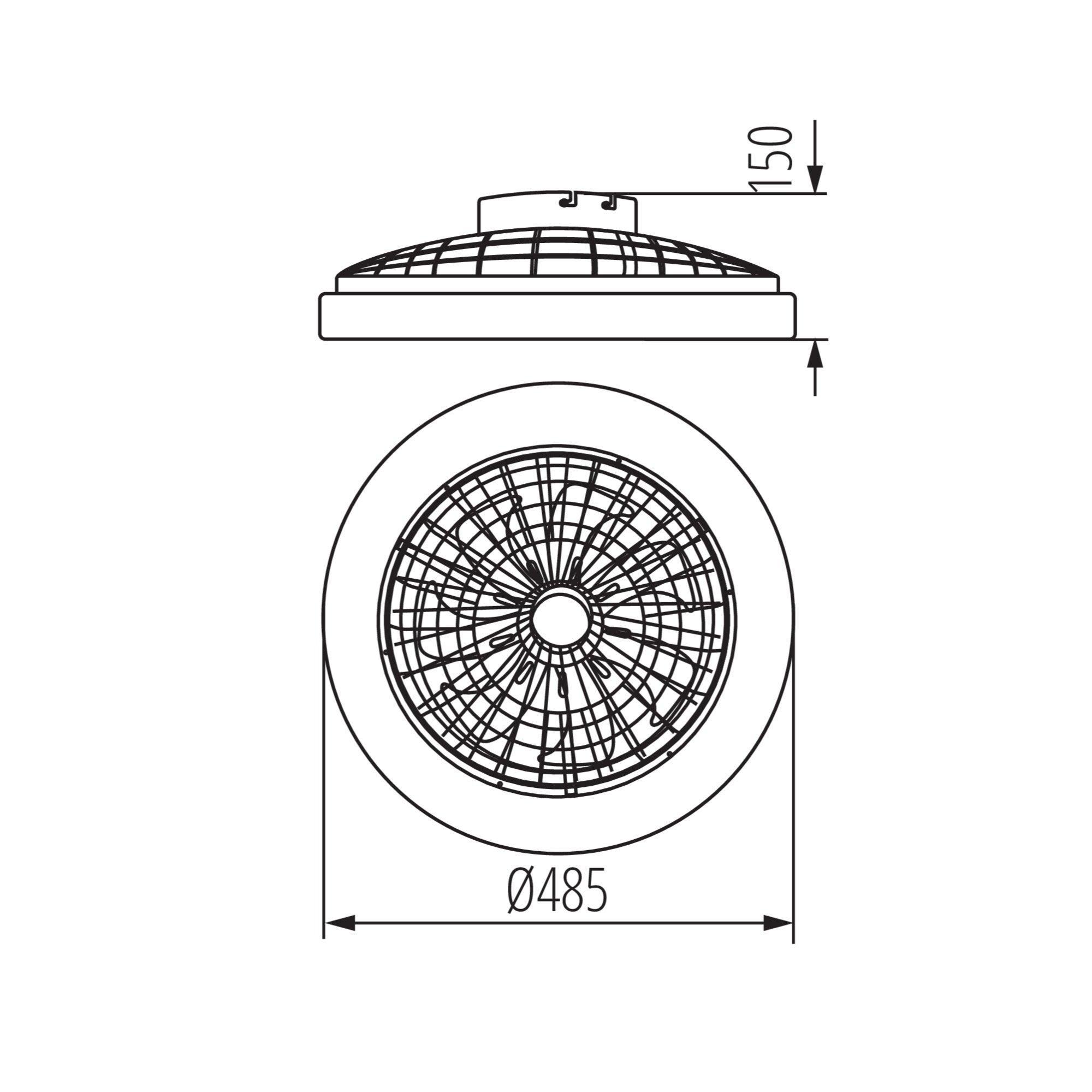 Ventilator LED Isafi, 40 W, 1100 lm, IP20