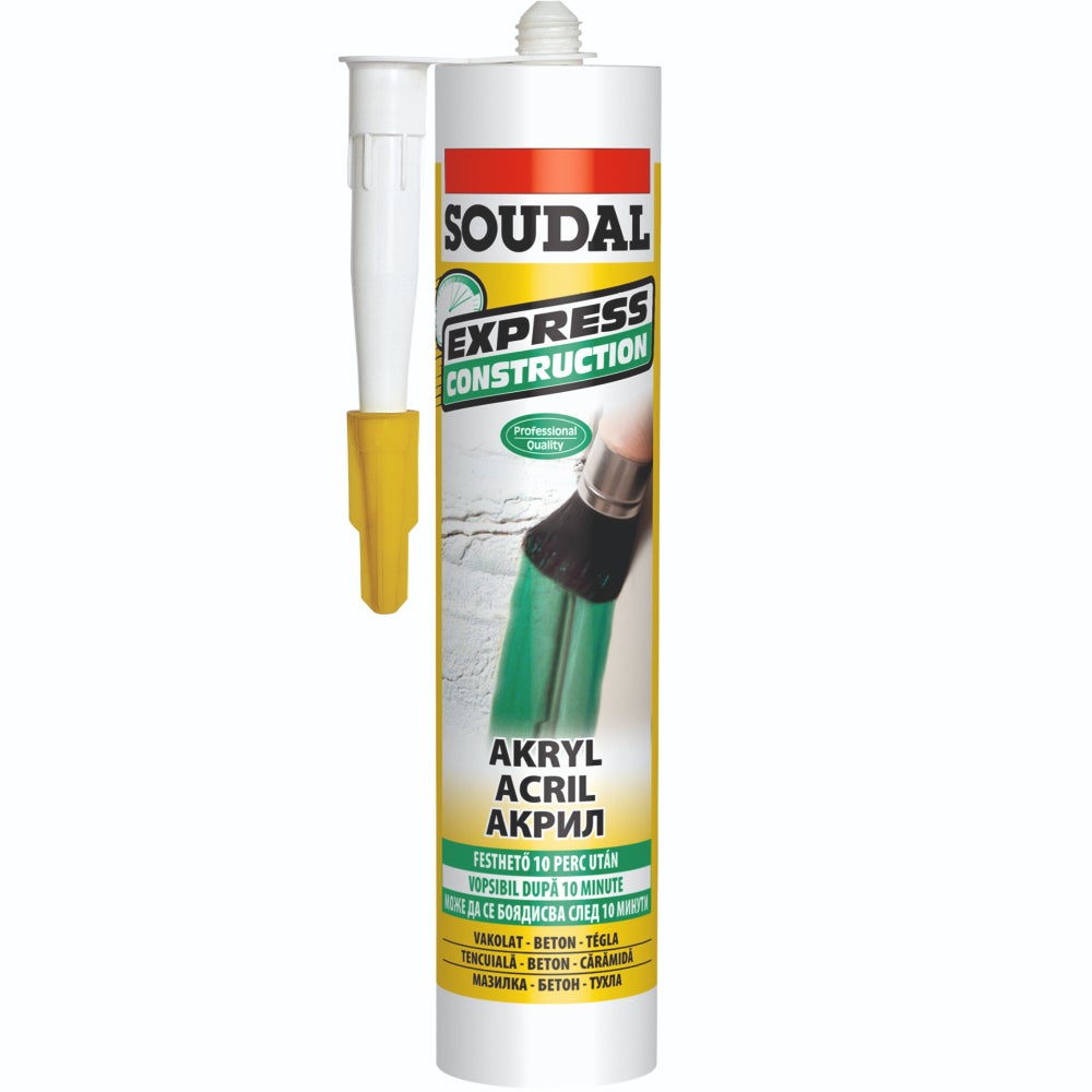 Mastic acrilic Soudal Turbo, pentru pereti si ferestre, alb, 280 ml