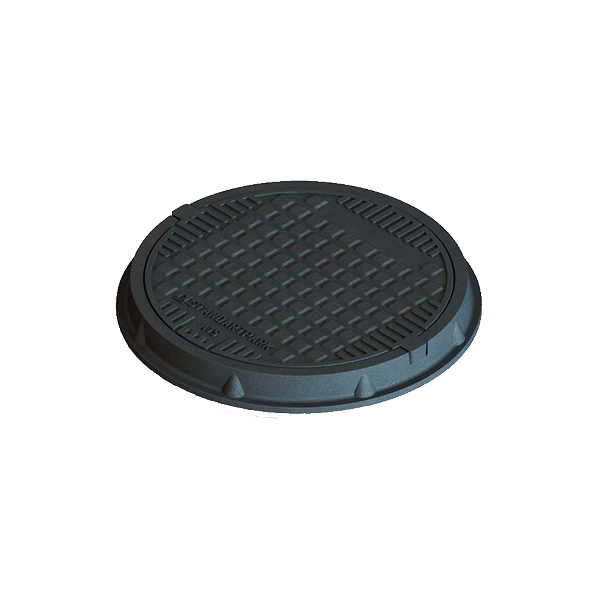 Capac canal, negru rotund necarosabil/pietonal, polimer compozit, D730 ...