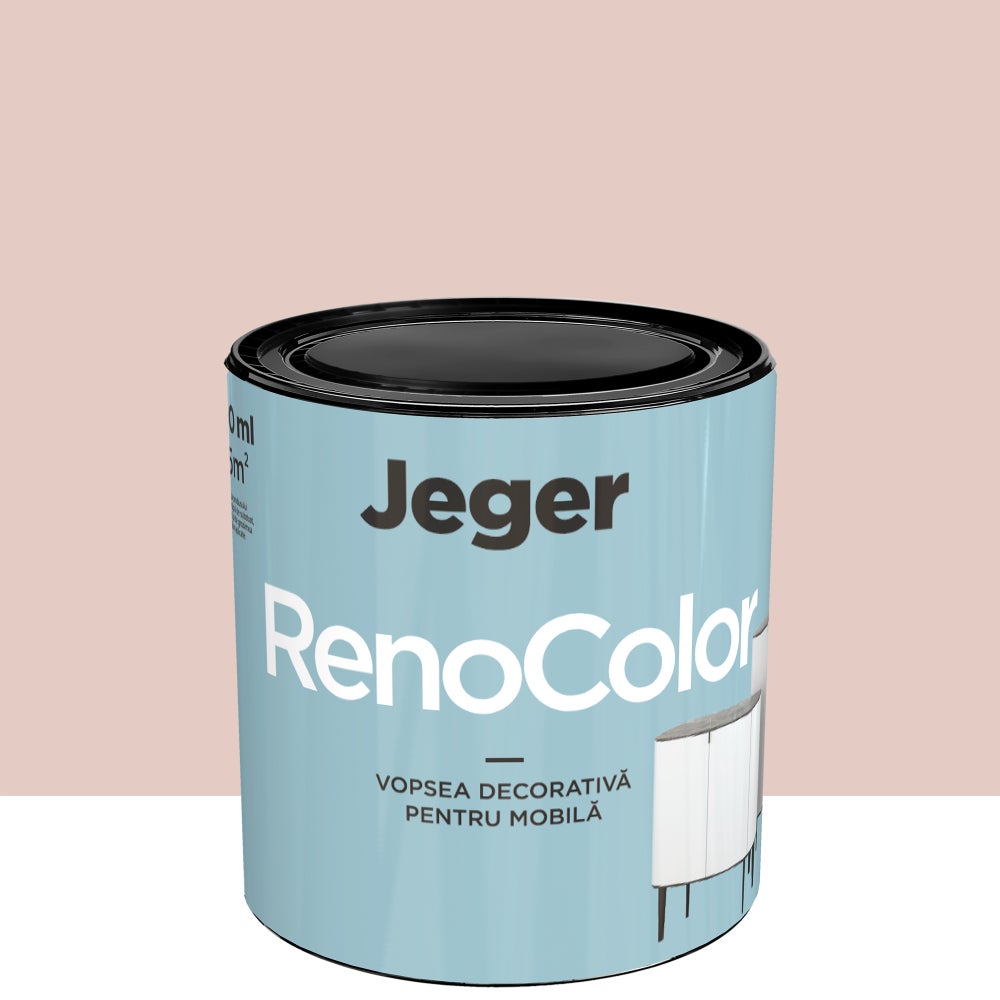 Vopsea pentru mobilier Jeger Reno, powder pink, aspect satinat, 0.45 L