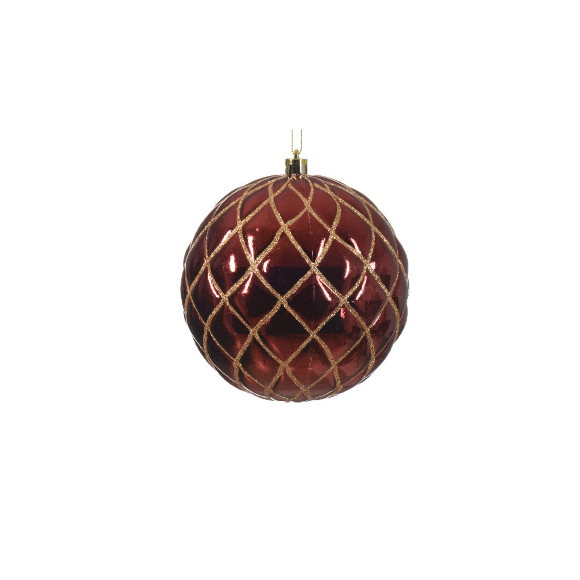 Glob de Craciun, pentru brad, model romb auriu, polistiren, Ø 12 cm ...