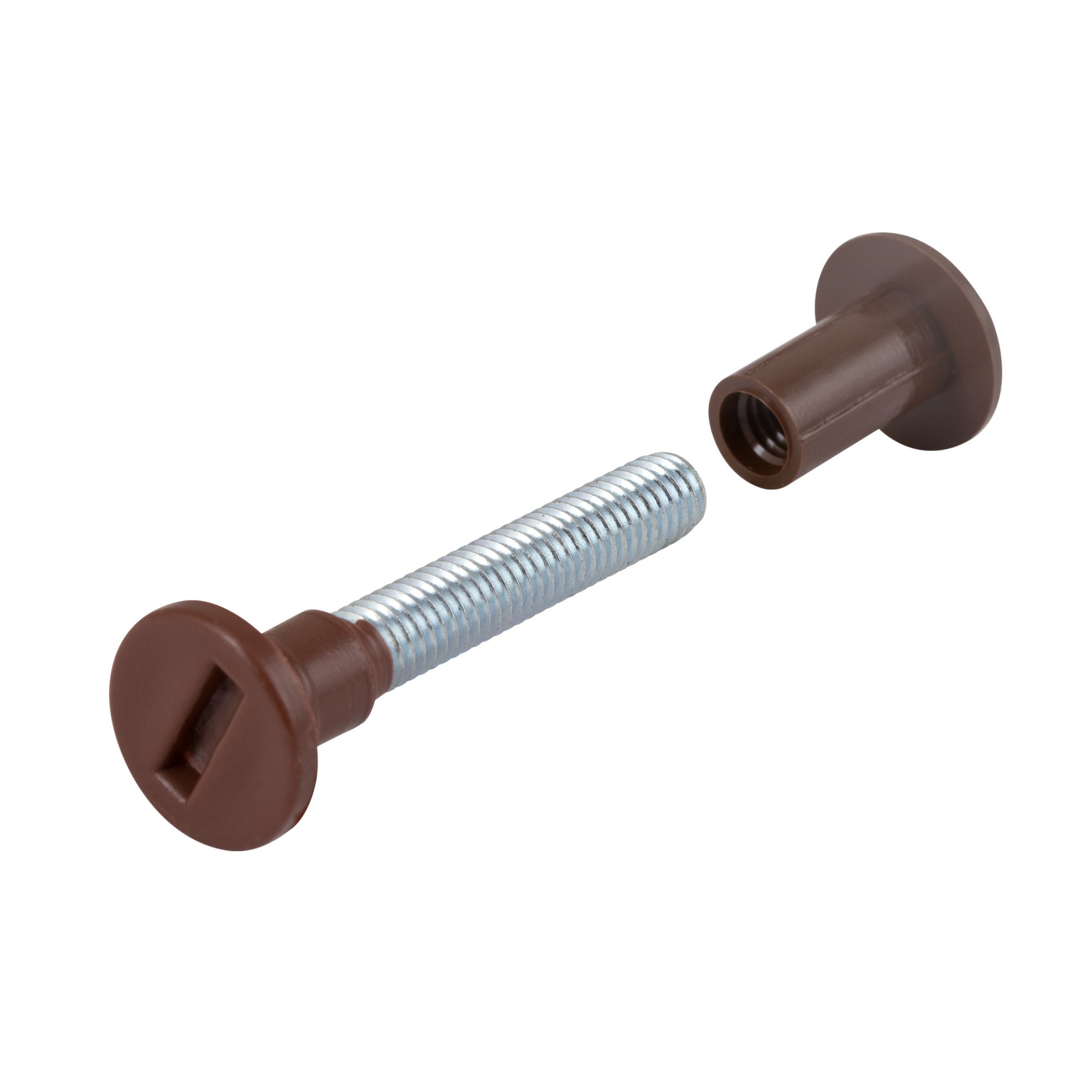 Surub conector cap bombat, 42-52 mm, M6, maro (set 4 buc)