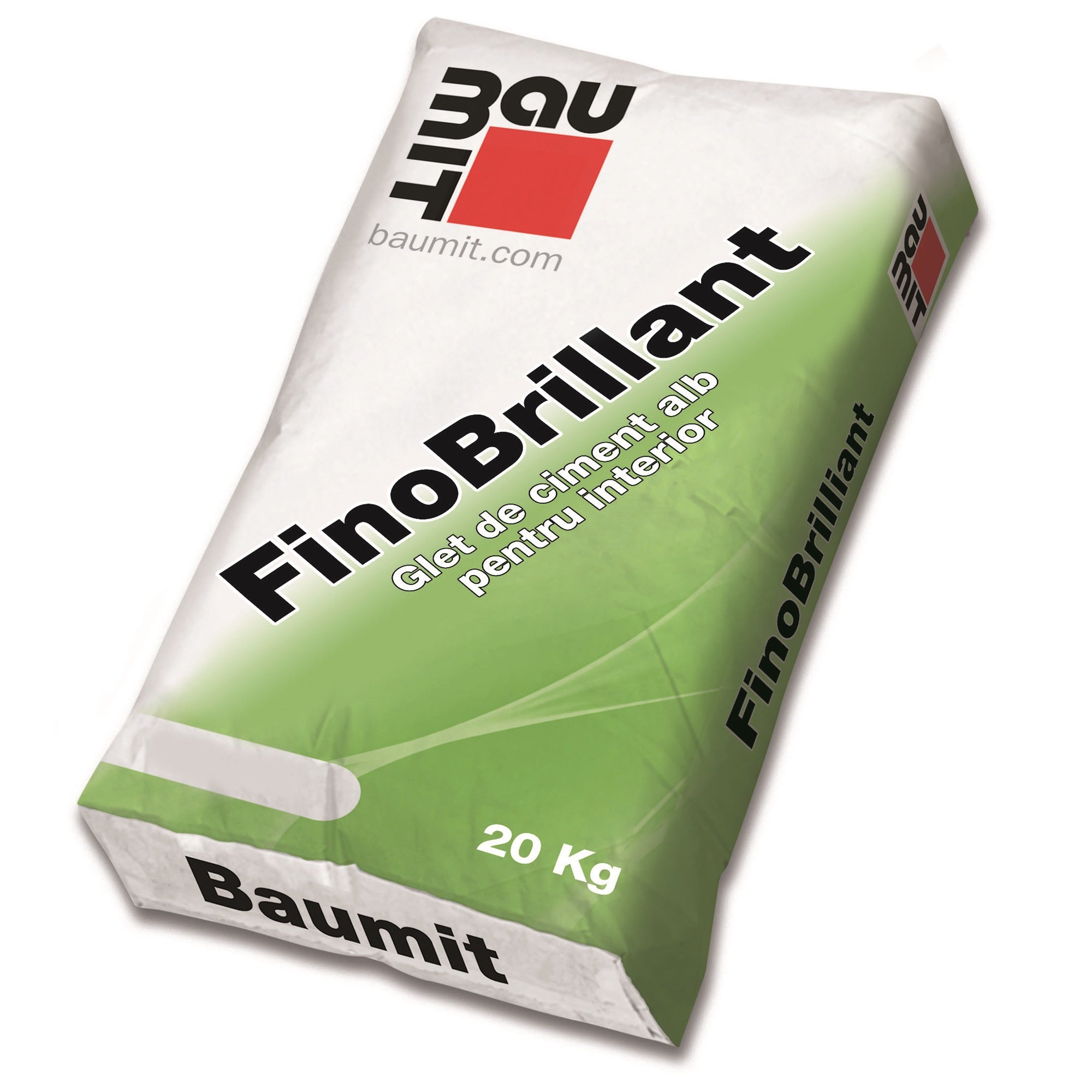 Glet de ciment Baumit FinoBrillant, 20 kg, alb