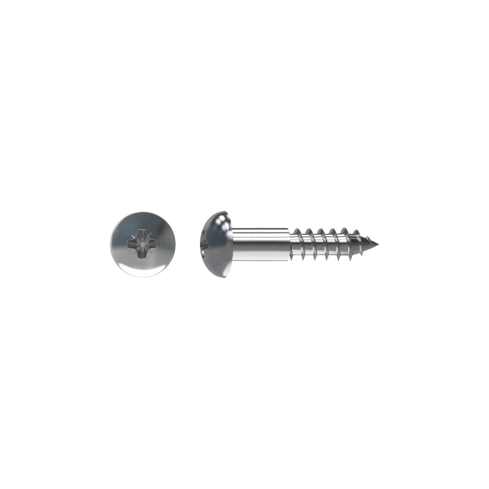 Surub lemn, cap bombat, inox A2, 4 x 20 mm (set 30 buc)