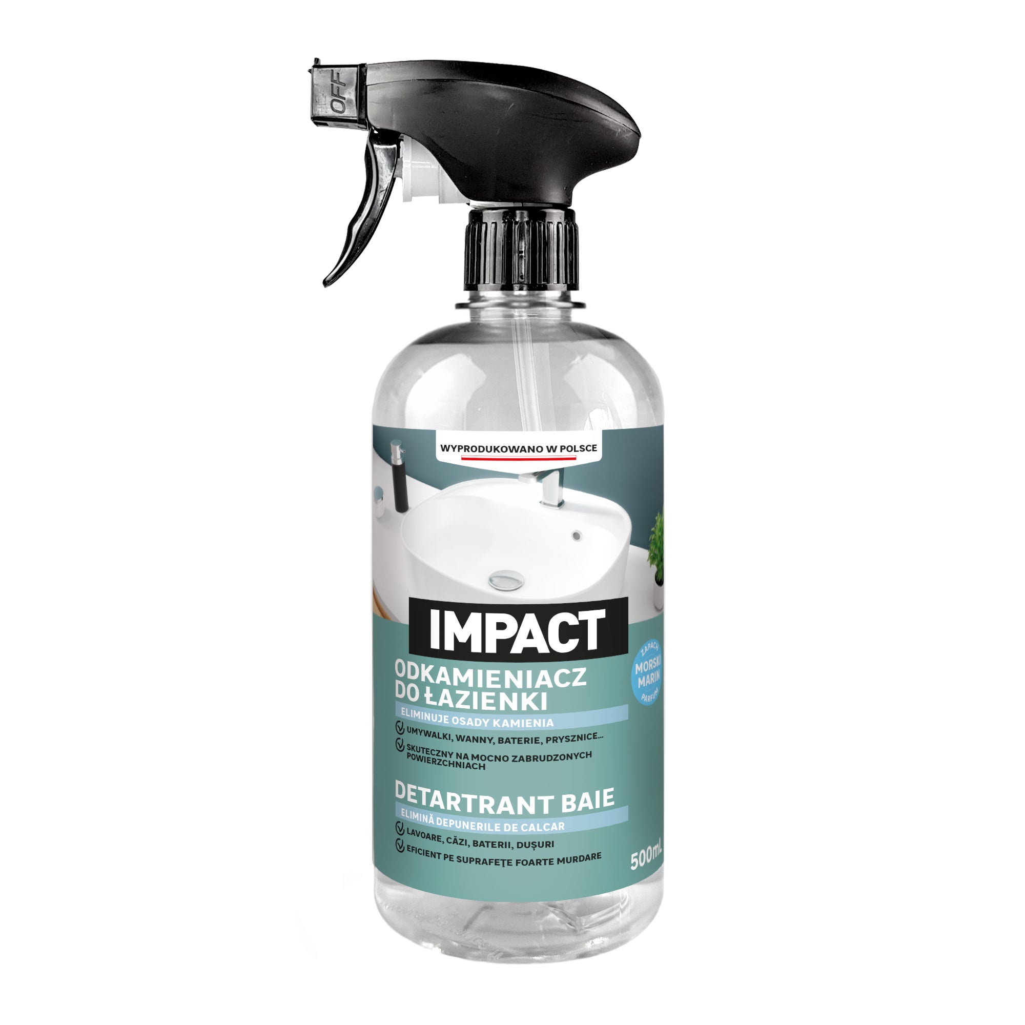 Detartrant pentru indepartare calcar suprafete baie, Impact, 0.5 L ...