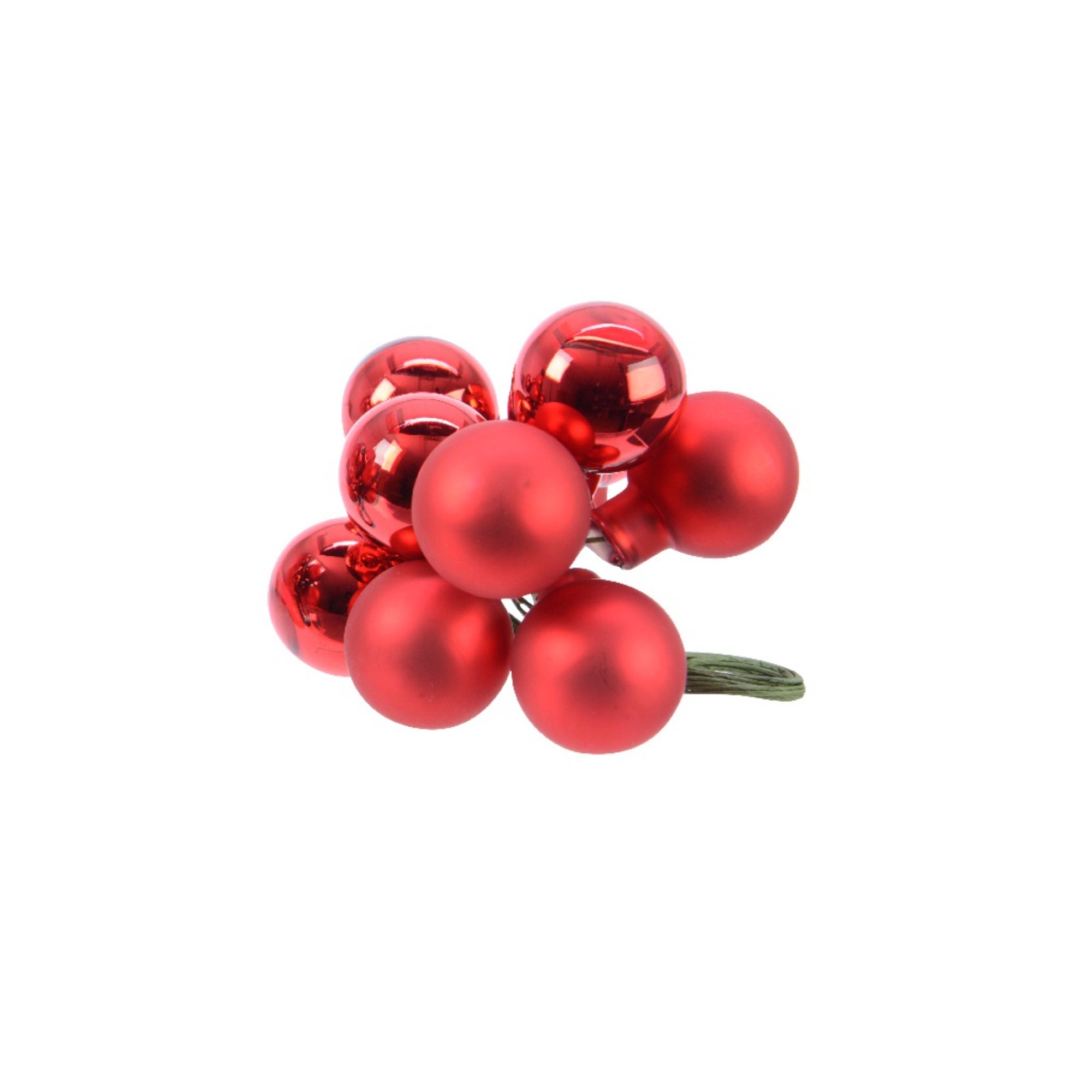 Decoratiune Craciun, model globulete, sticla, Ø 2 cm, rosu