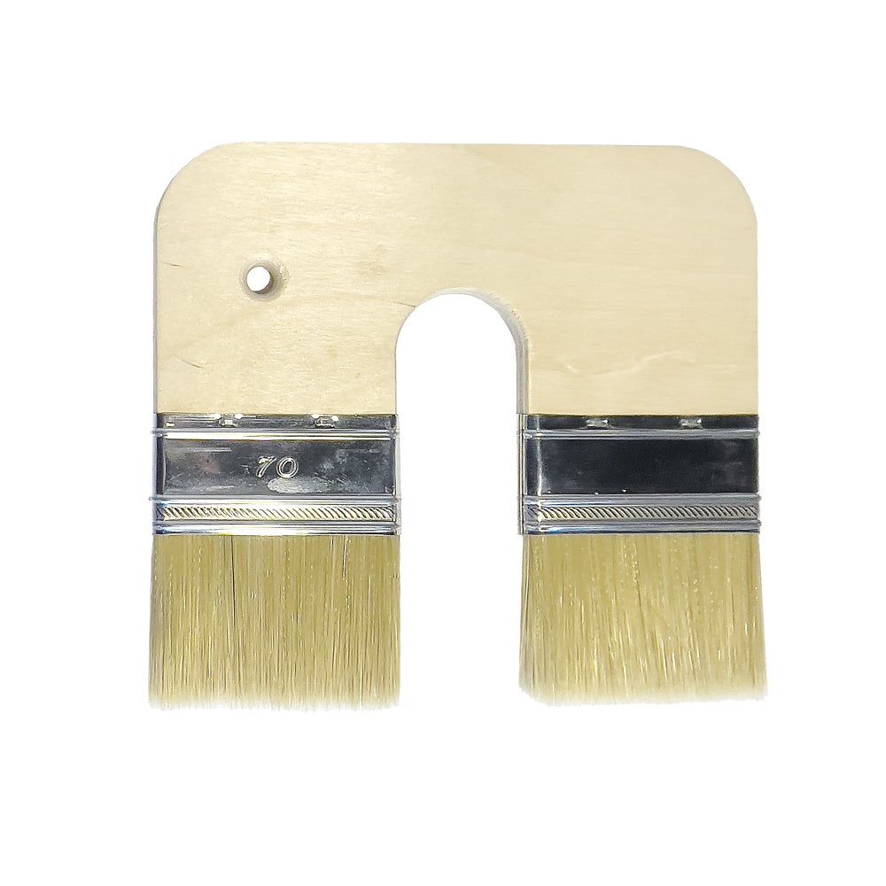 Pensula decorativa dubla Jeger, pentru vopsea cu efect, latime 2x7 cm