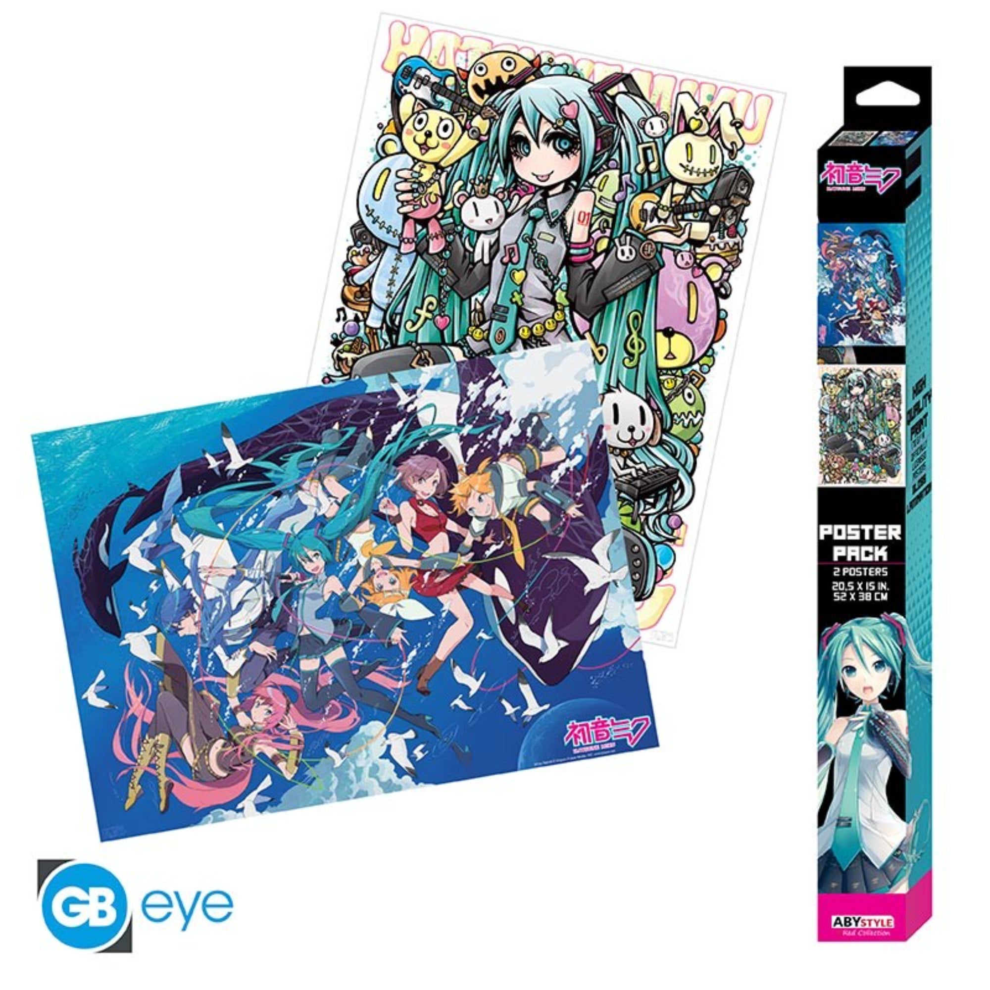 Set 2 postere fara rama, Hatsune Miku, 52 x 38 cm