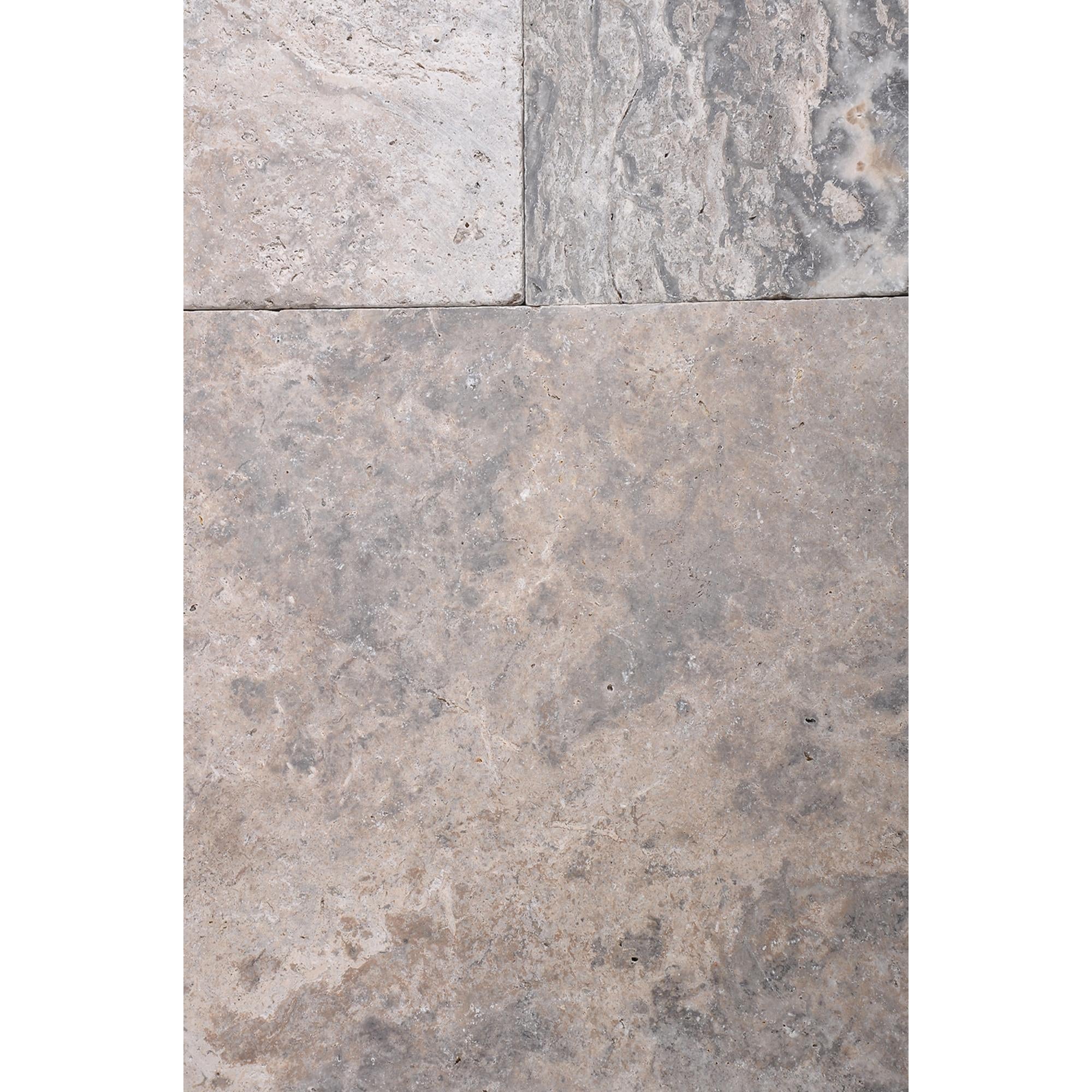 Travertin Silver, French Pattern, finisaj natural, set placi multiformat