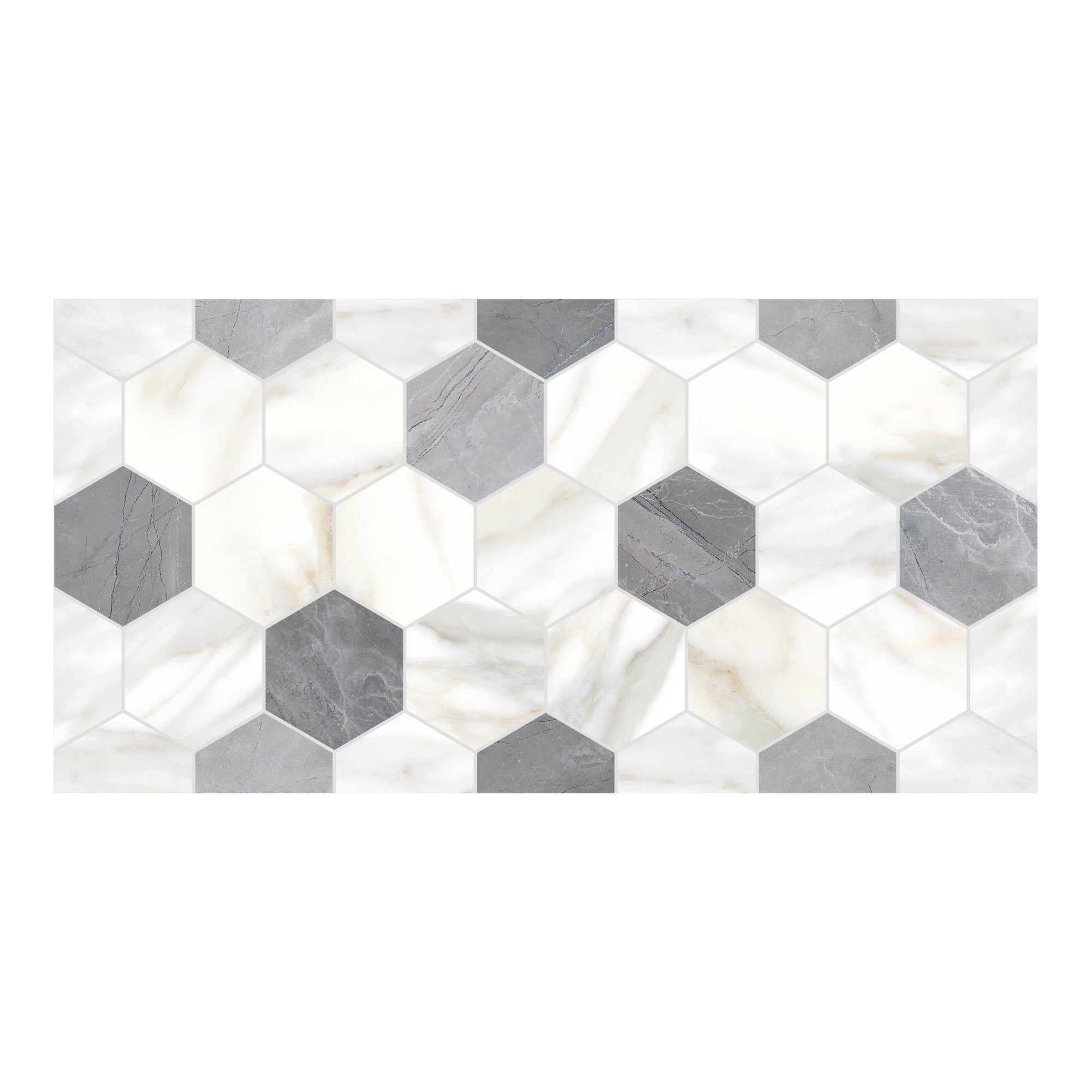 Faianta 30 x 60 cm, Pulpis Decor, aspect marmura, gri, lucios