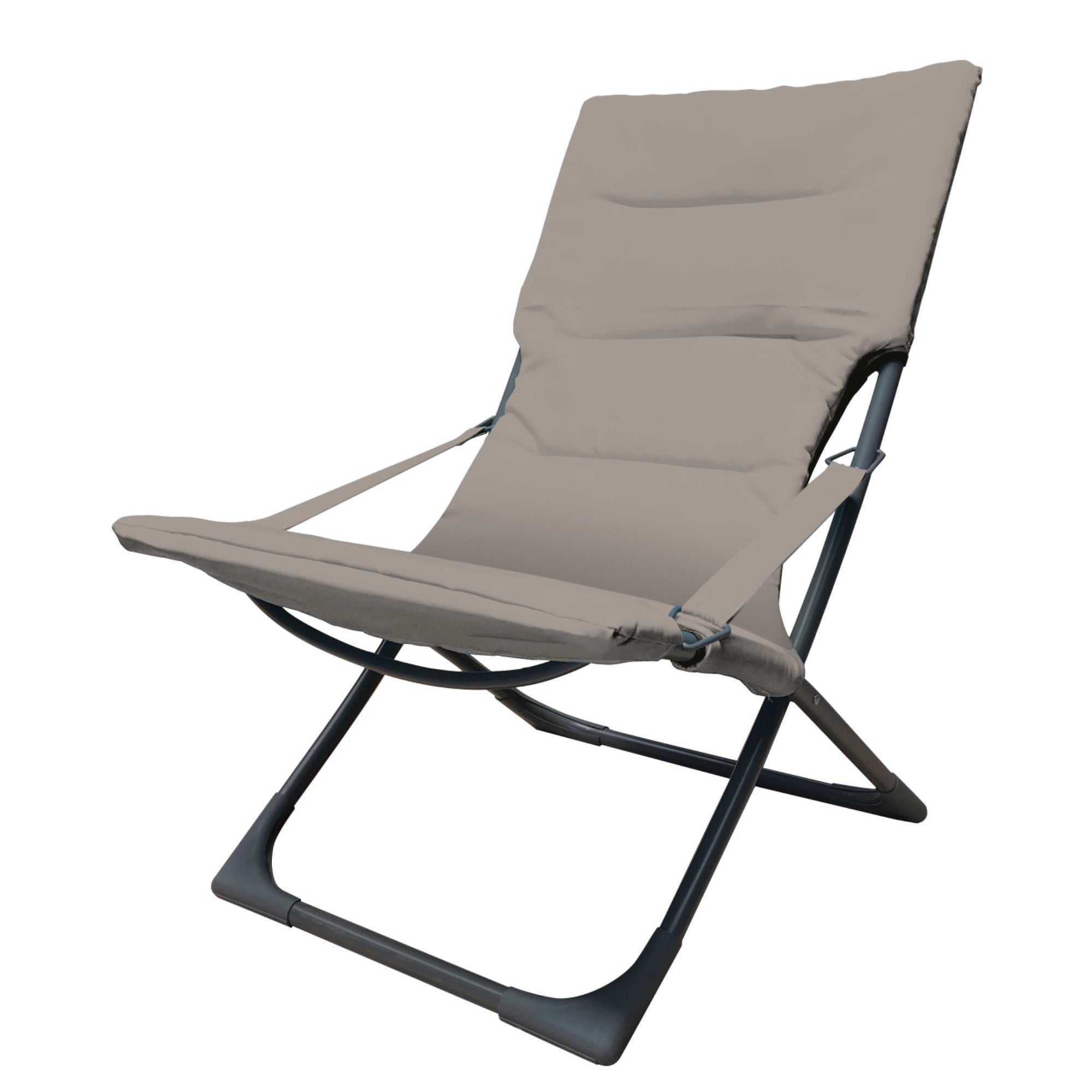 Scaun relaxare gradina, Marsella, pliabil, otel/poliester, taupe