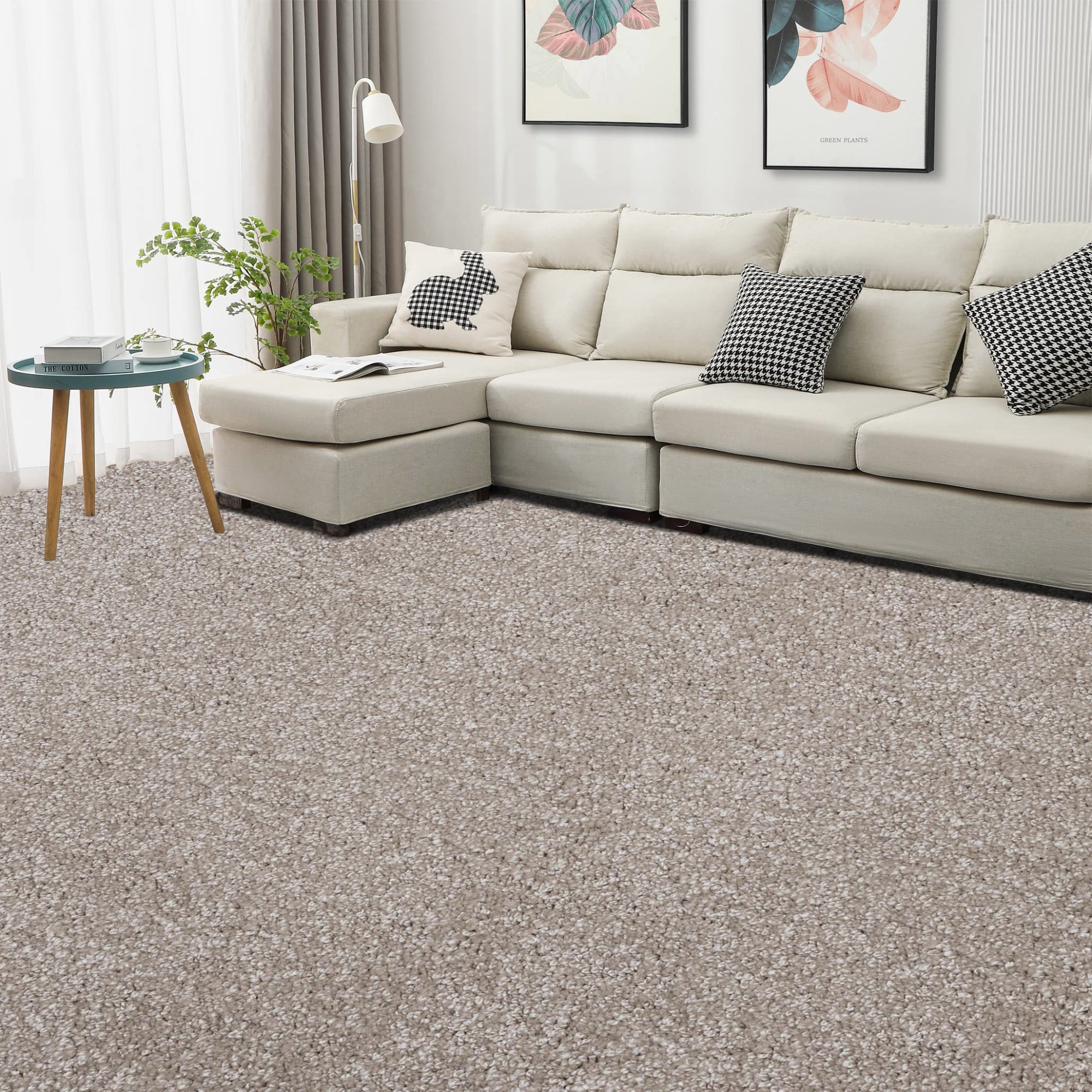 Mocheta Capri, latime rola 4 m, fir buclat, crem, trafic mediu
