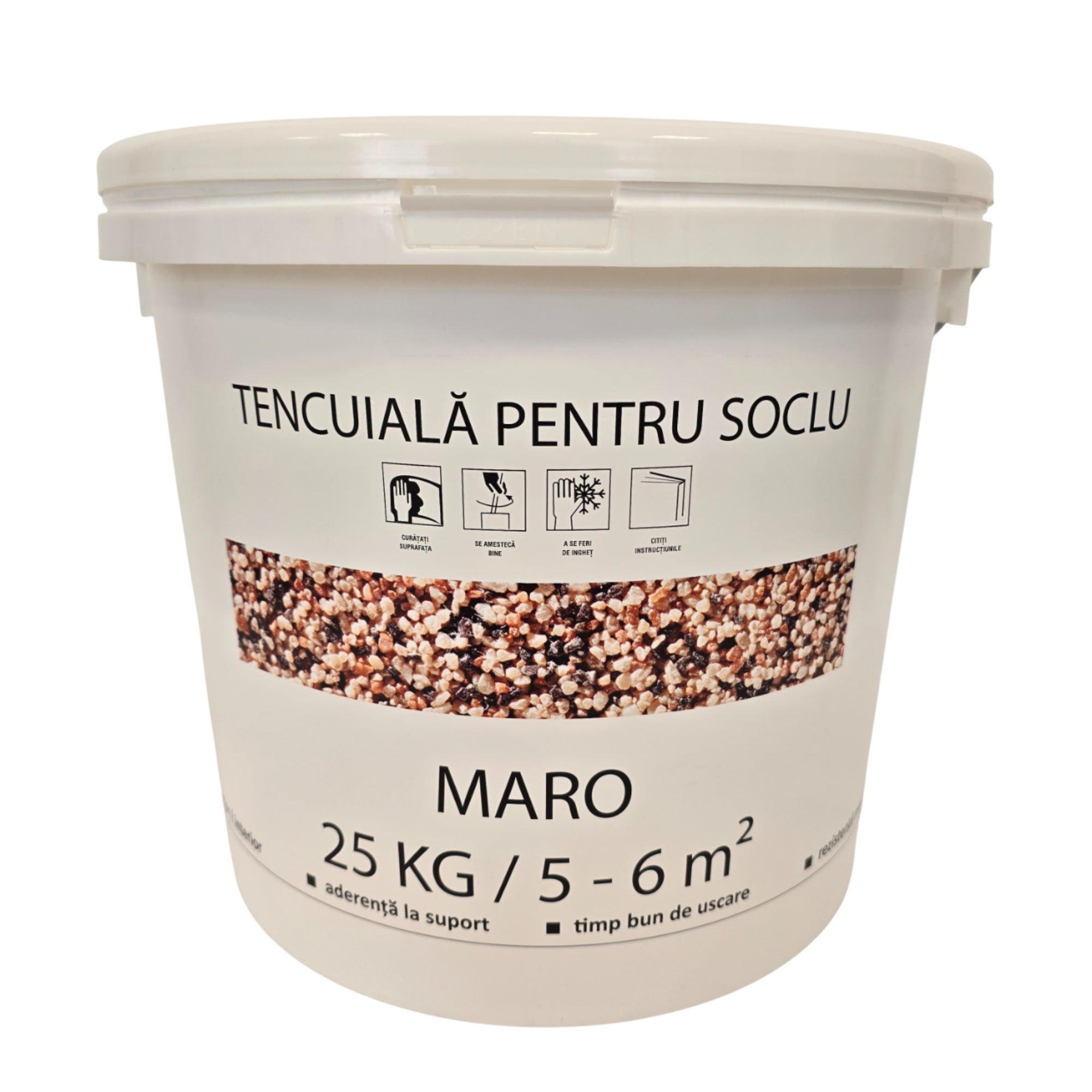 Tencuiala decorativa mozaic pentru soclu, maro, 25 kg