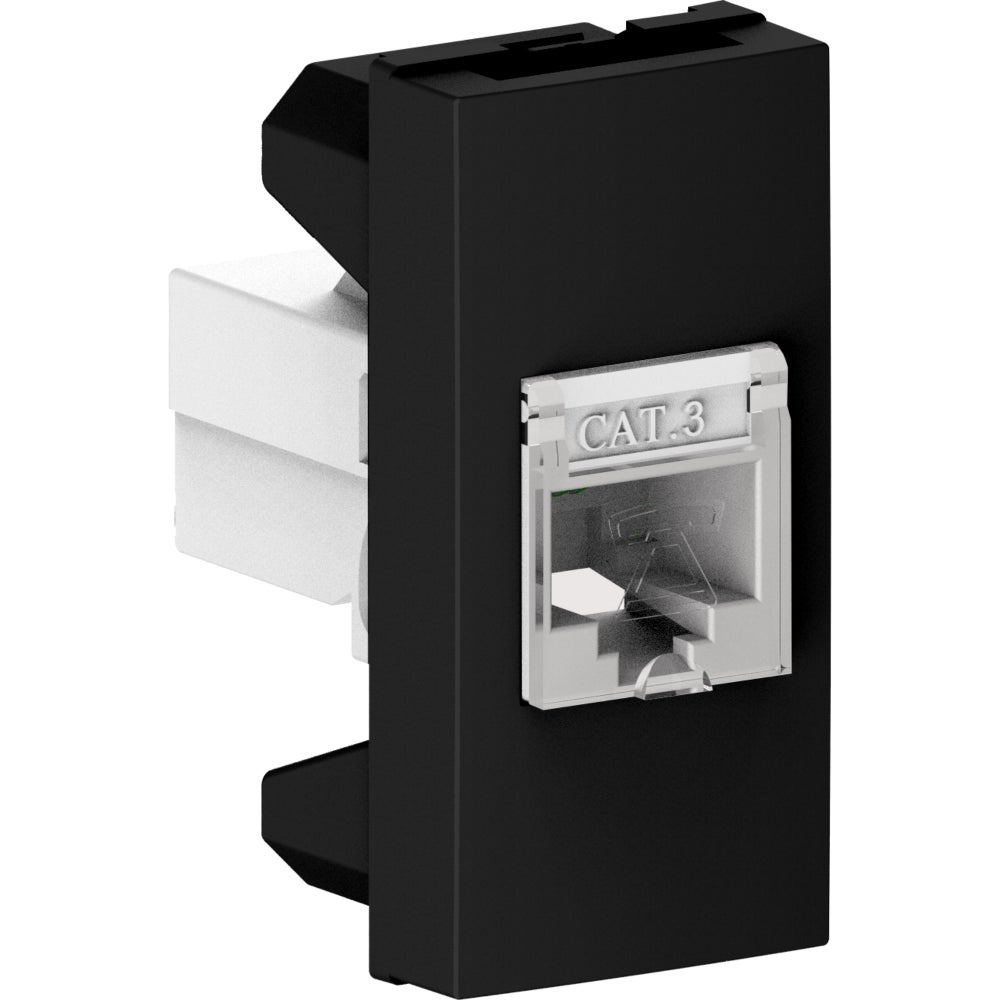 Priza telefon RJ11 simpla Himel, 1 modul, negru